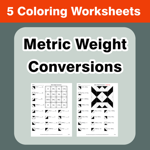 Measurement Conversion Coloring Worksheets Bundle | Teaching Resources