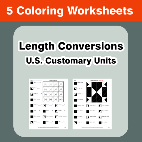 Measurement Conversion Coloring Worksheets Bundle | Teaching Resources