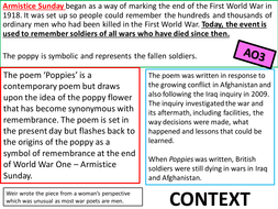 Edexcel conflict poetry - GCSE 9-1 Poppies War photographer Prelude ...