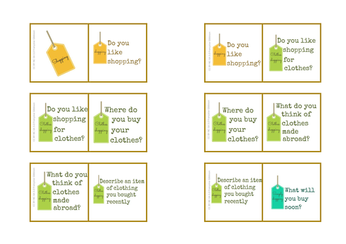 Practice or assess: Asking & answering questions about shopping ...