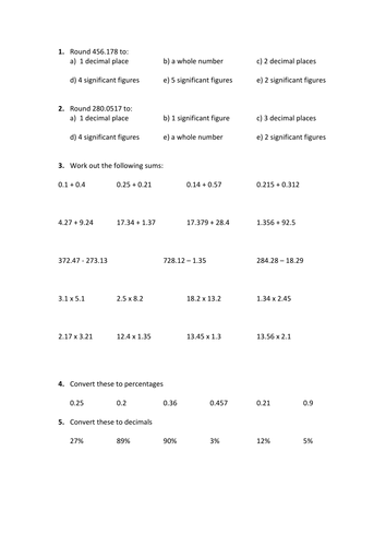 Revision Quizzes - Decimal and Percentage (two quizzes) | Teaching ...