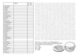 Huge French food wordsearch | Teaching Resources