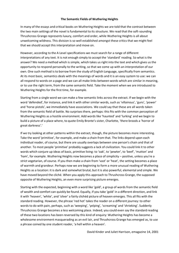 Wuthering Heights - new A Level English Lit spec | Teaching Resources