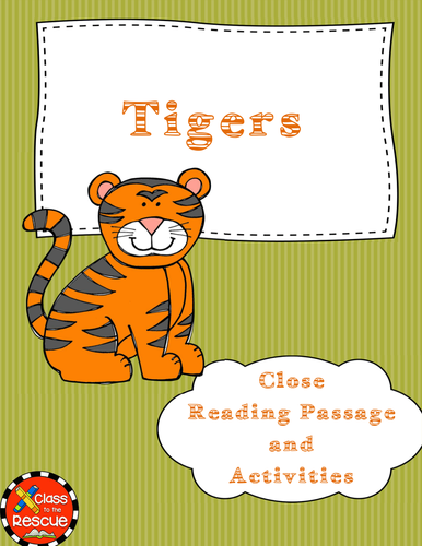 Differentiated Close Reading of Tigers (Endangered Animals) Article ...