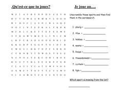 Sports unjumble and wordsearch in French | Teaching Resources