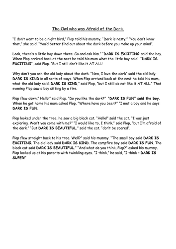 Owl who was Afraid of the Dark Full Literacy Unit | Teaching Resources