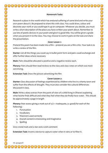 GCSE & IGCSE poetry preparation poem 'Blessing' | Teaching Resources