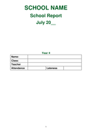 Report Formats for Years 1 to 6 | Teaching Resources