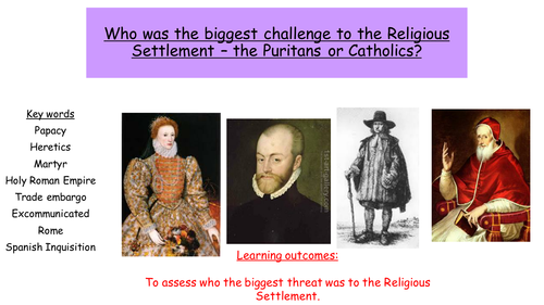 GCSE Elizabeth - who was the biggest threat to the Religious Settlement ...
