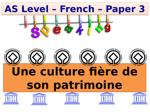 Une culture fière de son patrimoine / AQA/ AS Level French / New / 2016 ...