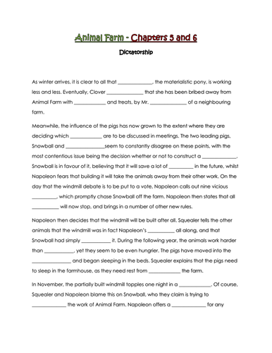 Animal Farm: Dictatorship | Teaching Resources