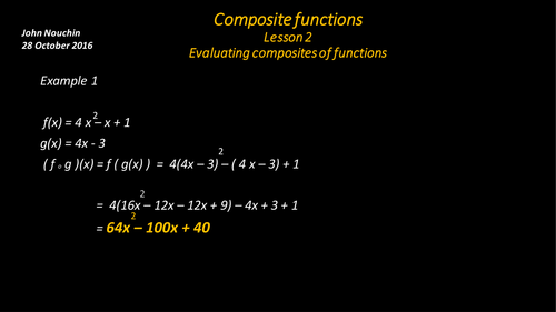 Composite functions + complex numbers | Teaching Resources