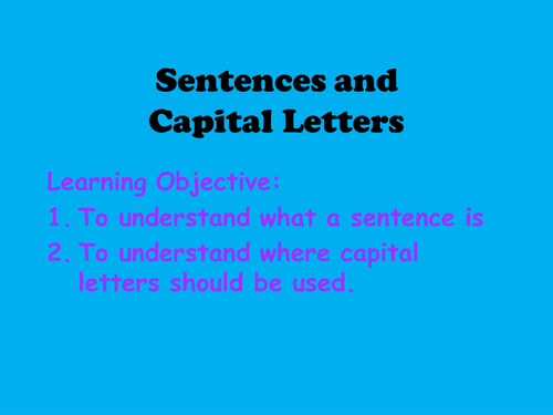 Understanding capital letters and sentences | Teaching Resources