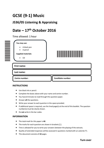 OCR GCSE Music 2016 AoS 5 Conventions of Rock Mock - Rock & Roll WITH ...