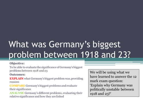 GCSE History - What were Germany's biggest problems between 1918 and 23 ...