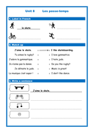 French hobbies (Les passe-temps) - Simple Worksheets (Studio/Expo ...