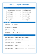 French countries & nationalities (Les pays) - Simple Worksheet (Studio ...