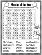 Months of the Year Word Searches - 2 levels | Teaching Resources