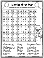 Months of the Year Word Searches - 2 levels | Teaching Resources