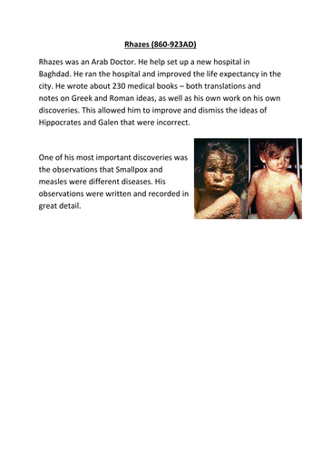 History Of Medicine: A3 Time Period Revision Sheets | Teaching Resources