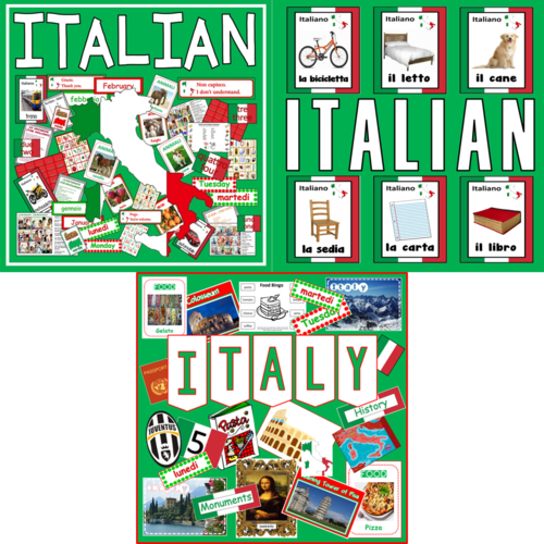 *ITALIAN LANGUAGE BUNDLE* ITALY CULTURE, DIVERSITY, LANGUAGE POSTERS ...