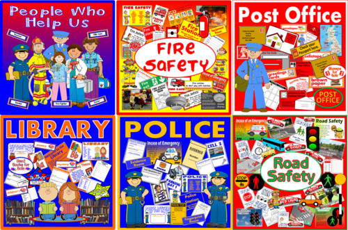 *ROLE PLAY BUNDLE* PEOPLE WHO HELP US, POLICE, POST OFFICE, FIREMEN ...