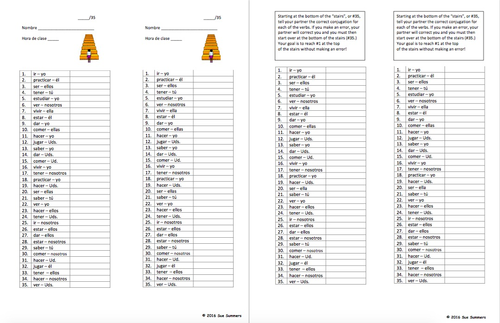 Spanish Imperfect Verbs Pair Work Las Escaleras Activity and Quiz ...