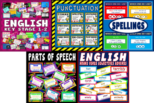 *ENGLISH BUNDLE* ACTIVITIES, GAMES, STARTERS ETC, PUNCTUATION POSTERS ...