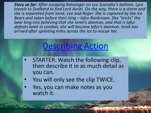 KS3 Northern Lights Complete Unit of Work (Focus on creative writing ...