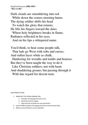 KS3 Conflict Poetry complete unit of work (differentiated lessons for ...