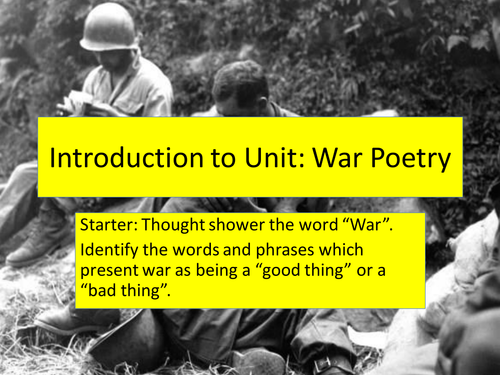 KS3 Conflict Poetry complete unit of work (differentiated lessons for ...