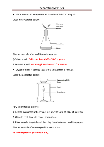Separating Mixtures | Teaching Resources
