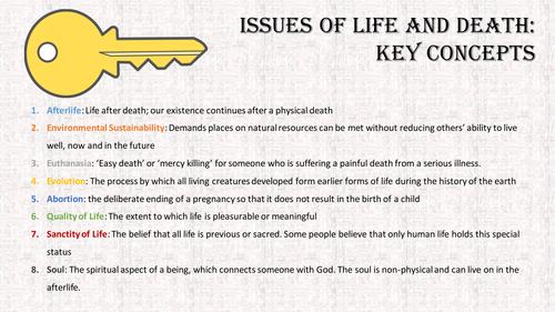 WJEC Eduqas Issues of Life and Death Whole Unit of Work on One Revision ...