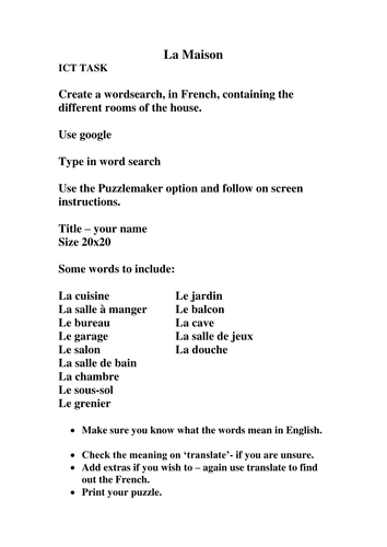 Chez moi - House and rooms in French | Teaching Resources