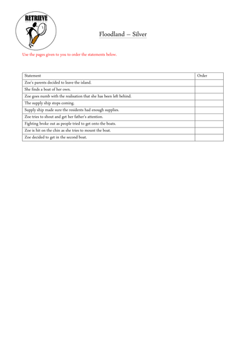Whole Class Reading reources based on Fact Retrieval (book - Floodland ...