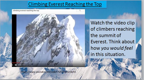 Climbing Mount Everest Descriptive Writing - Complete Lesson | Teaching ...