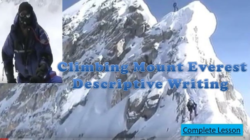 Everest Descriptive Writing and Chocolate Bar Design + Literacy Bingo ...
