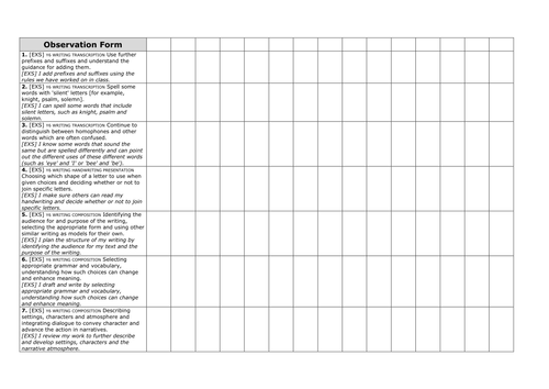 Y6 Writing Assessment Class Moderation Grid | Teaching Resources