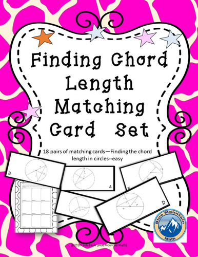 Chord Length Matching Card Set | Teaching Resources