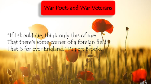 Remembrance Day - War Poets and Veterans | Teaching Resources
