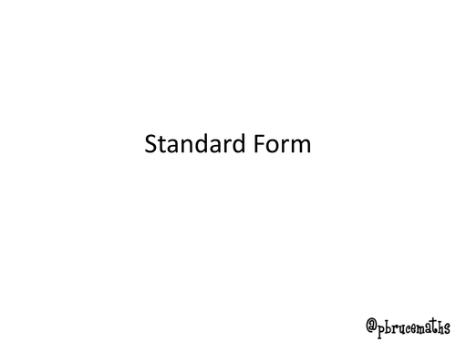Standard form introduction | Teaching Resources