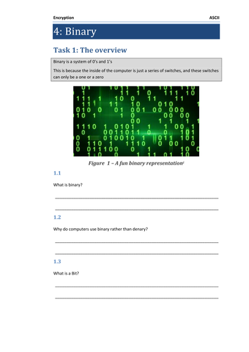 KS3 Binary resources for computing | Teaching Resources