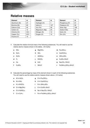 Full lesson on Moles - Y11 GCSE AQA c3 including pracitcal work ...