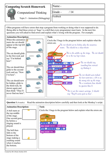 Scratch Programming - Computational Thinking Homework 5 | Teaching ... Scratch Programming - Computational Thinking Homework 5 | Teaching ...