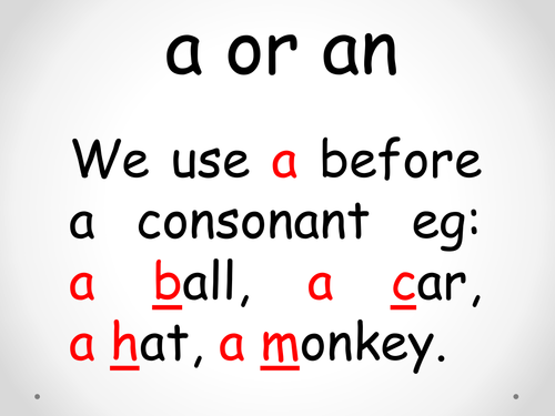 a or an | Teaching Resources