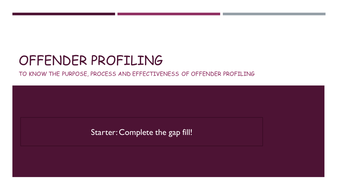 Offender Profiling | Teaching Resources
