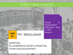 Lesson 1 Crime and Punishment Edexcel 9-1 GCSE | Teaching Resources