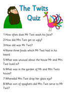 THE TWITS teaching pack- worksheets, activities, display materials ...