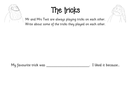 THE TWITS teaching pack- worksheets, activities, display materials ...