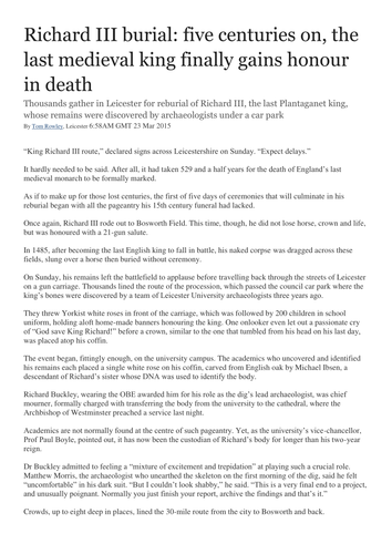 Richard III | Teaching Resources